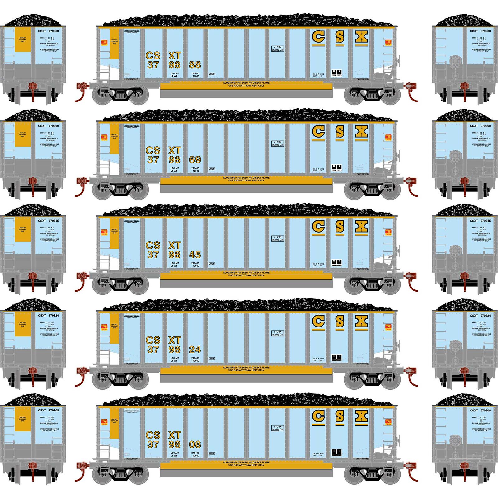 Athearn HO Bethgon Coalporter with Load, CSX #2 (5)