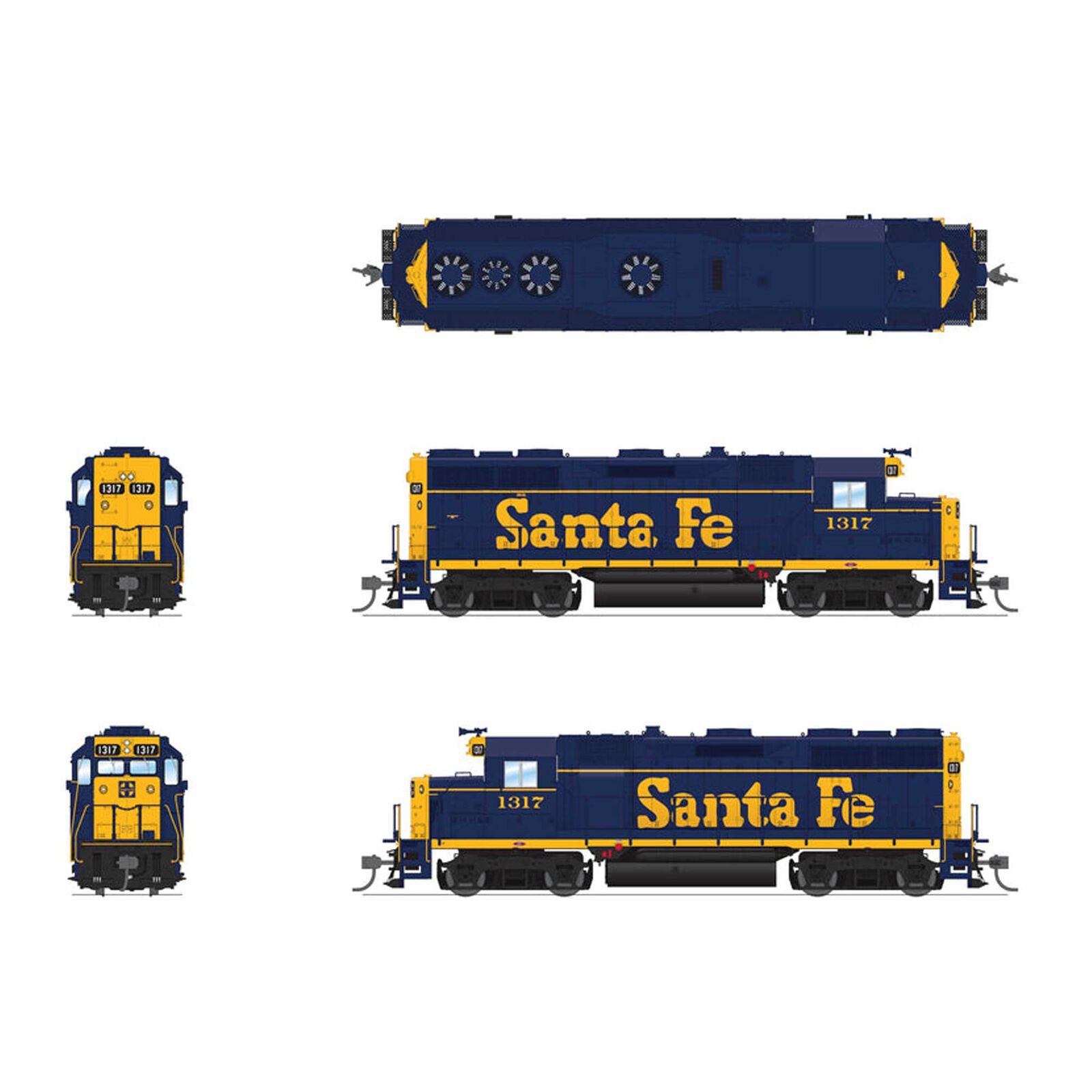 Broadway Limited Imports HO EMD GP35, ATSF 1342, Bookend Scheme, No ...