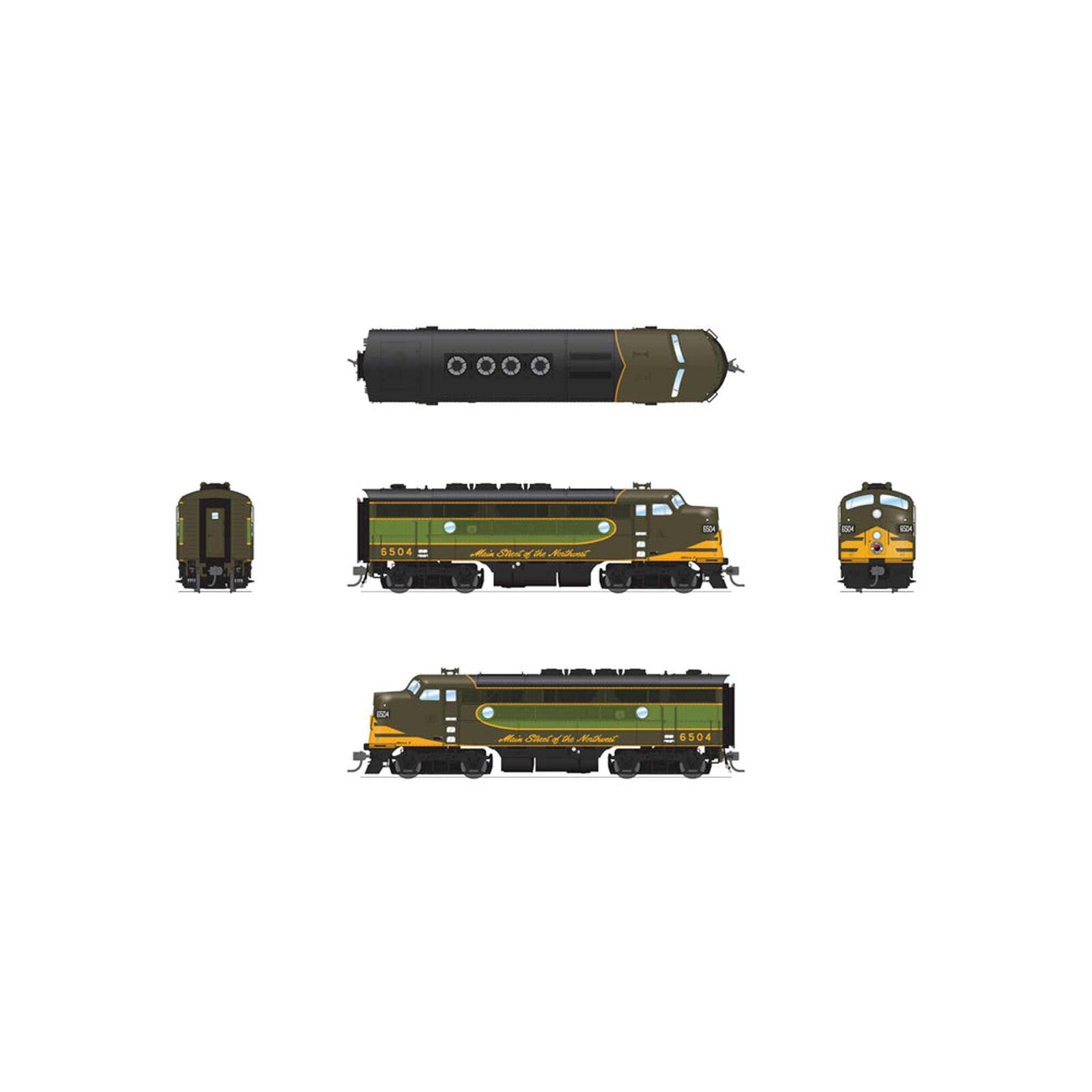 Broadway Limited Imports HO EMD F3A Locomotive, NP 6504A, Streamliner ...