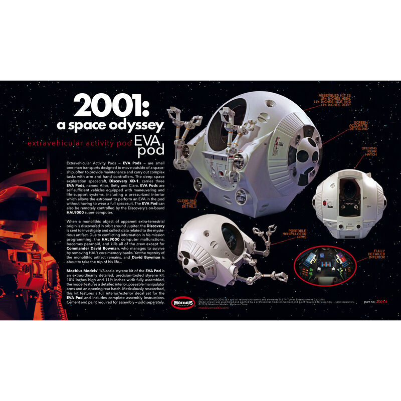 Moebius Models 1/8 2001 Space Odyssey EVA Pod | Tower Hobbies