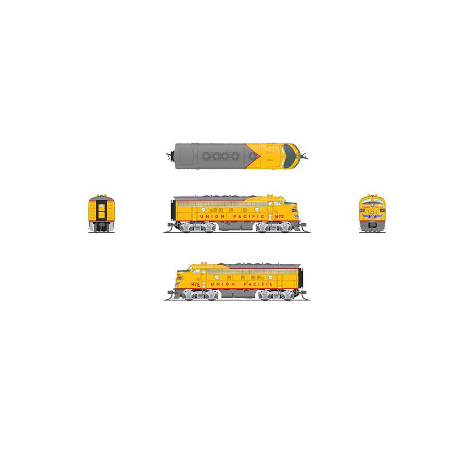 Broadway Limited Imports N EMD F7A Locomotive, UP 1478, Yellow & Gray