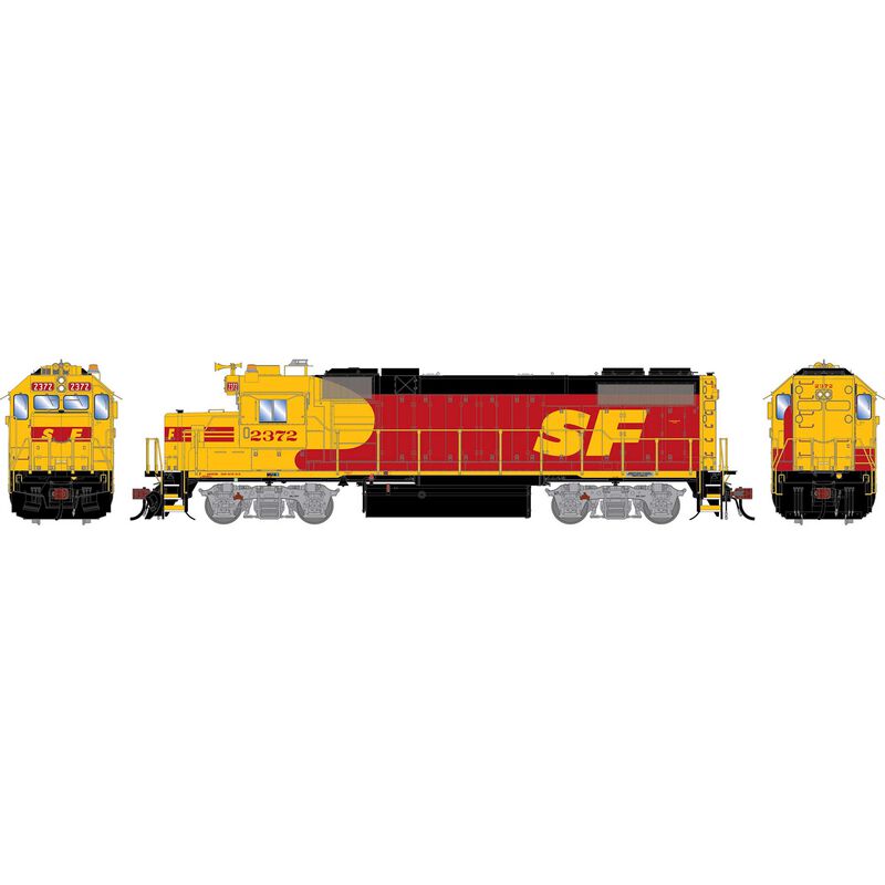 Athearn Genesis HO GEN GP38-2 Locomotive w/DCC & Sound, ATSF 'Kodachrome' #2372