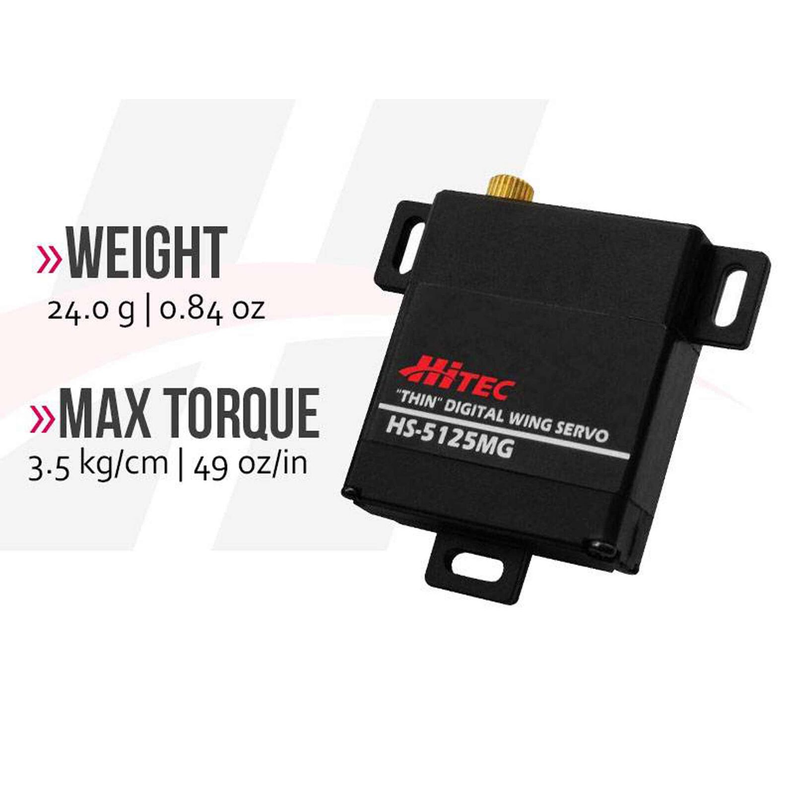 Hitec RCD Inc. HS-5125MG Thin Digital Metal Gear Wing Servo | Tower Hobbies