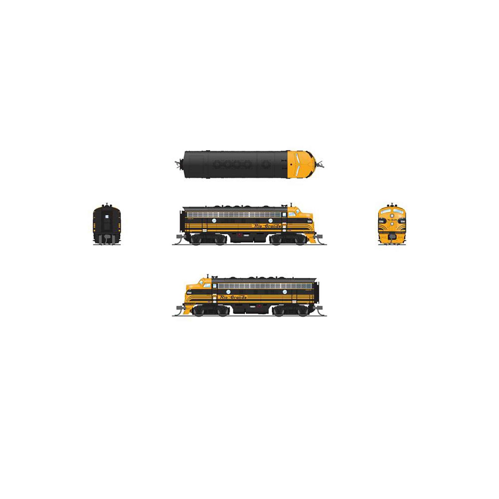 Broadway Limited Imports N EMD F7A Locomotive, DRGW 5564, Black 3-stripe