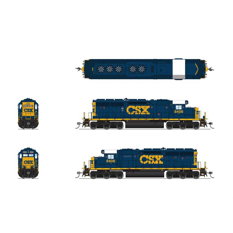 Broadway Limited Imports HO EMD SD40 Locomotive, CSX 8413, YN3 Scheme