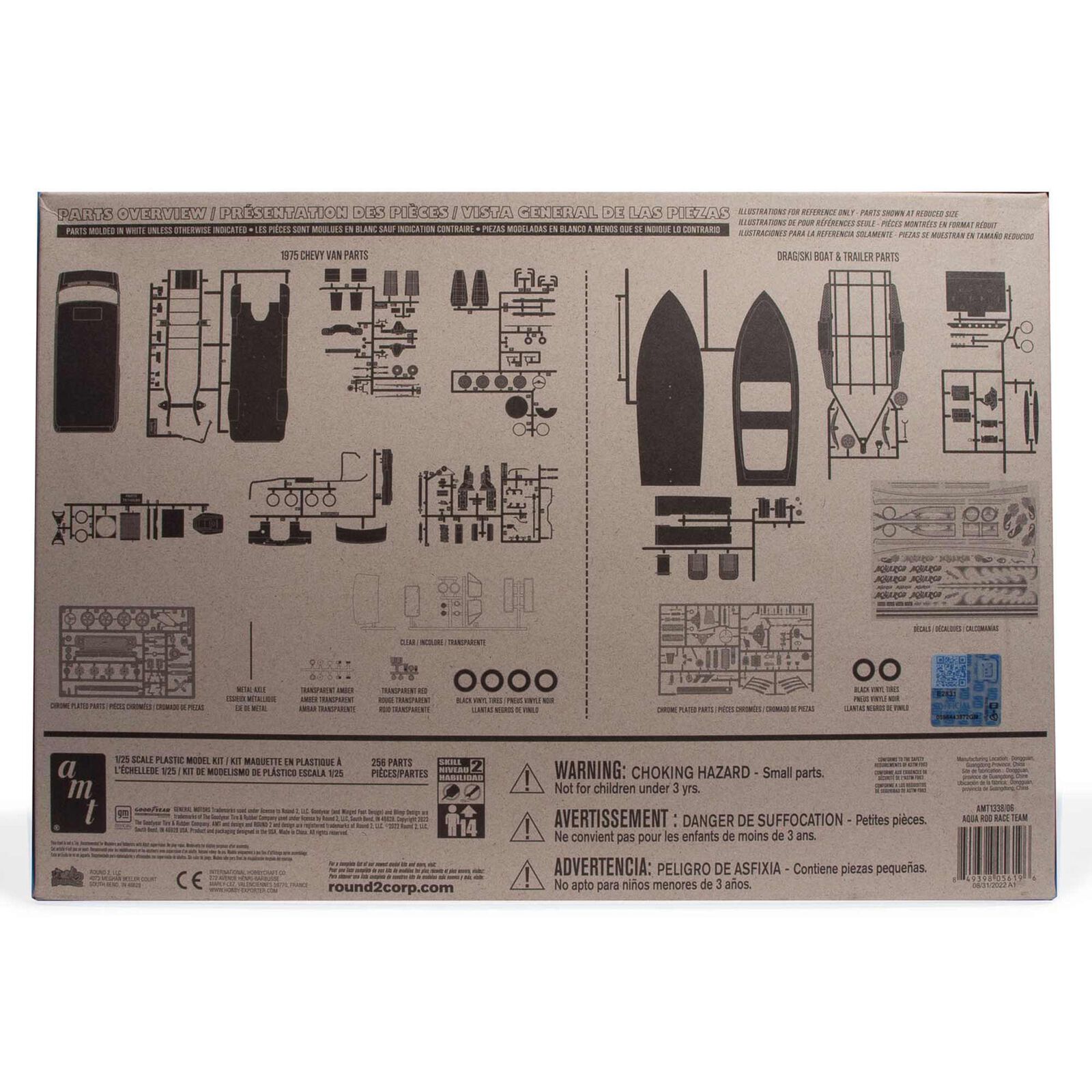 AMT 1/25 Aqua Rod Race 75' Chevy Van Race Boat Trailer Model Kit