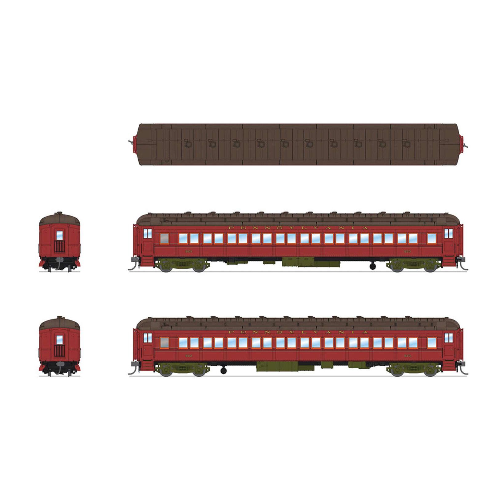 Broadway Limited Imports HO PRR Heavyweight 5-Car Passenger Set 1930's ...