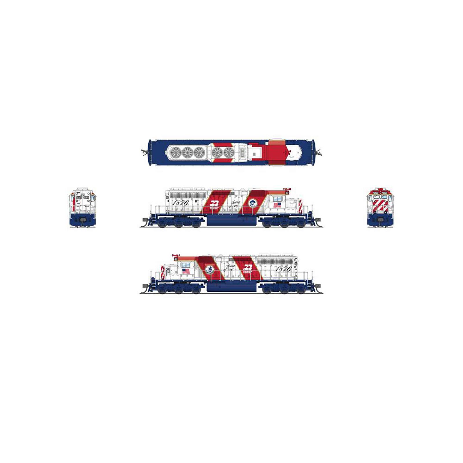 Broadway Limited Imports N EMD SD40-2 Locomotive, BN 1876, Spirit of ...