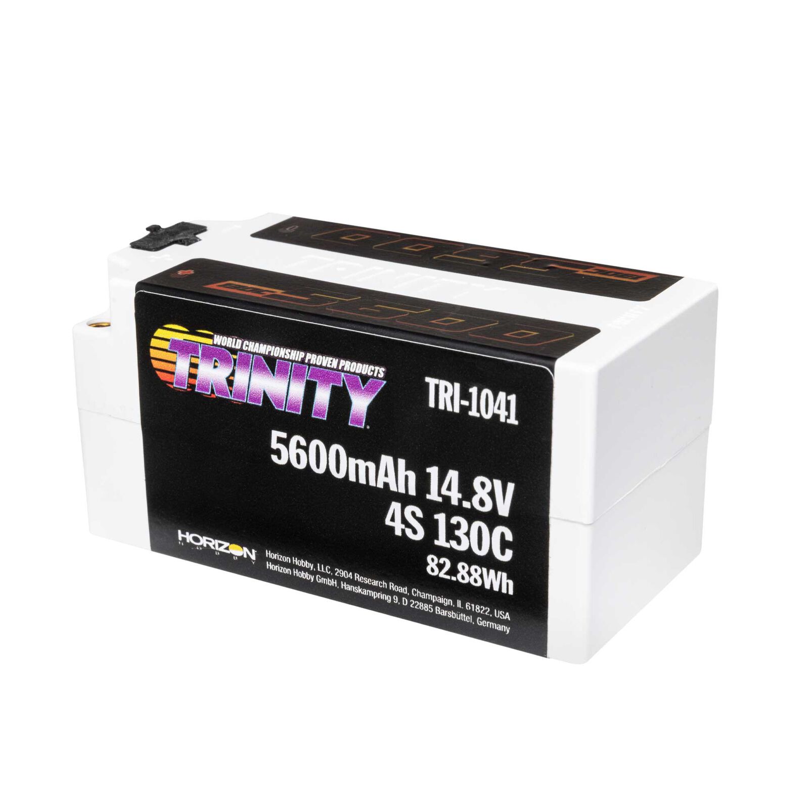 Trinity/Epic 14.8V 5600mAh 4S 130C Shorty LiPo Battery, 5mm Bullets