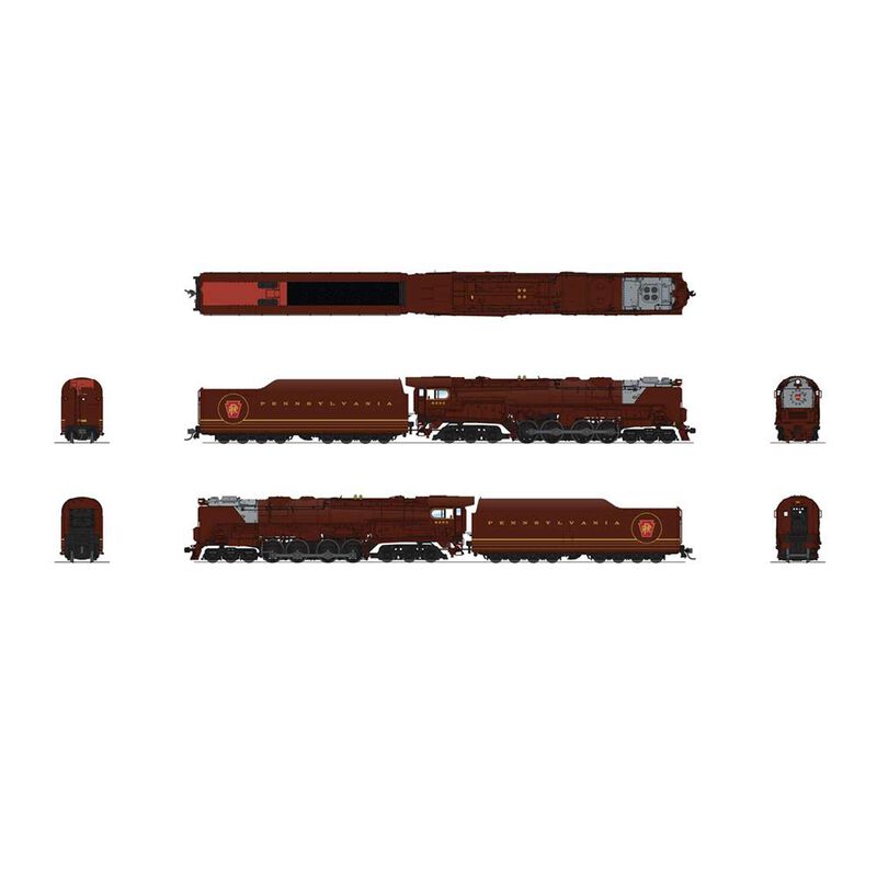 Broadway Limited Imports HO S2 6-8-6 Tuscan Red Locomotive, Large Smoke ...