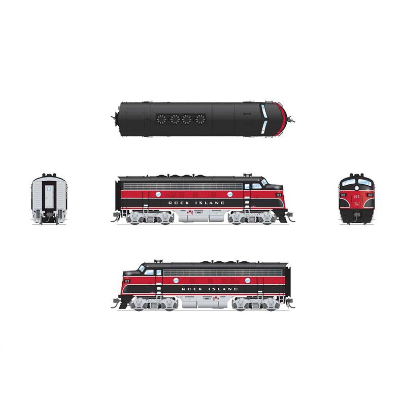 Broadway Limited Imports HO EMD F7A Locomotive, CRIP 115, Red & Black Aluminum Trucks with ...