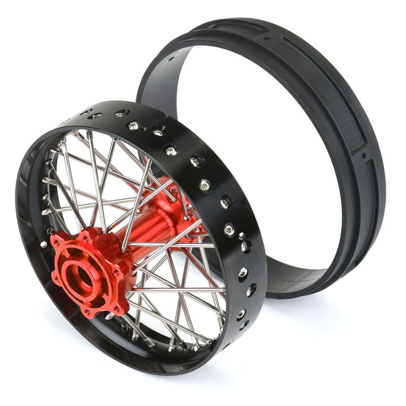 Pro-Line Racing 1/4 Pro-Spec Aluminum V2 Bead Rear Wheel Black/Red (1 ...
