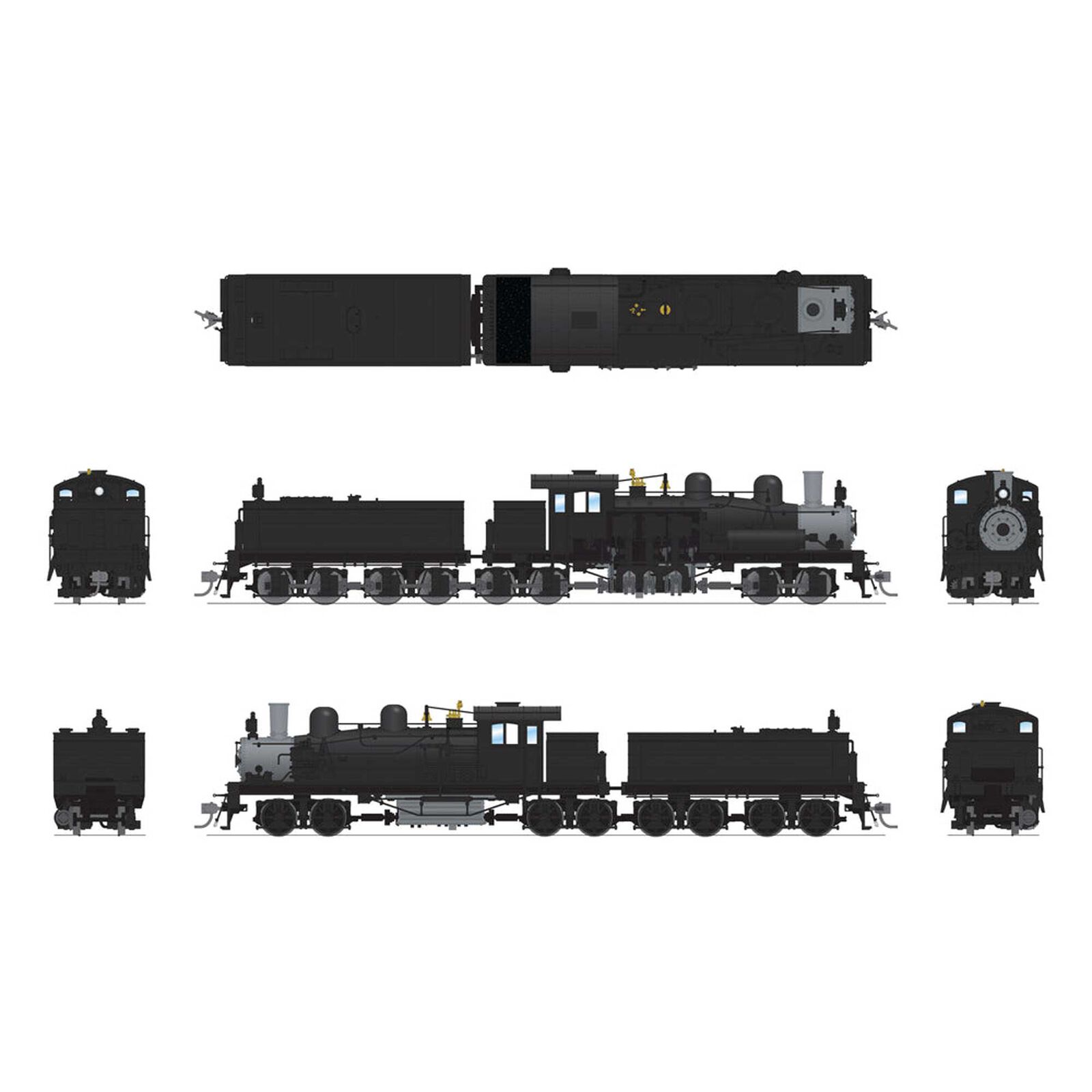 Broadway Limited Imports HO Class D 4 Truck Shay Locomotive, Unlettered ...