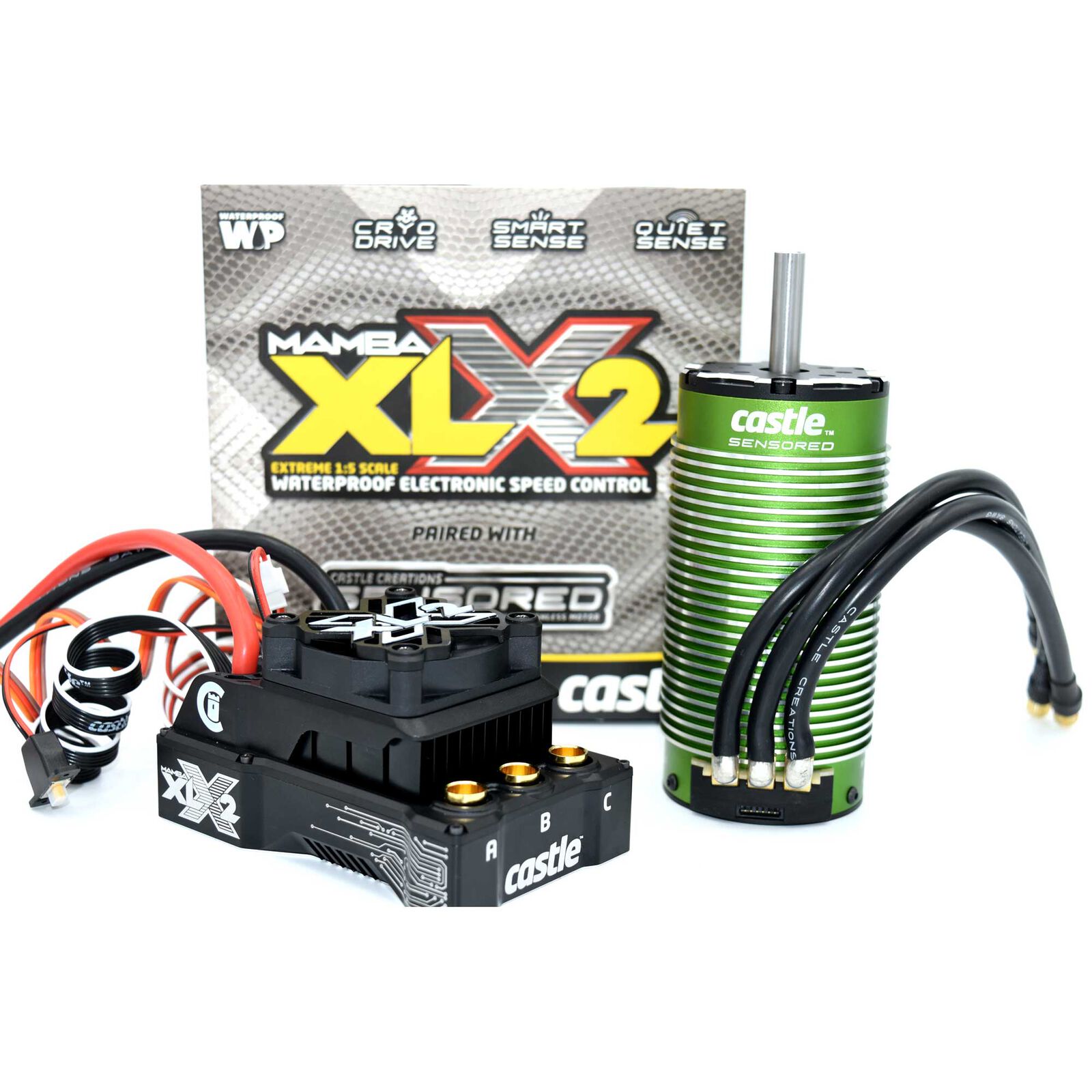 Castle Creations 1/5 Mamba XLX2 Brushless ESC / 1100Kv Sensored Motor ...