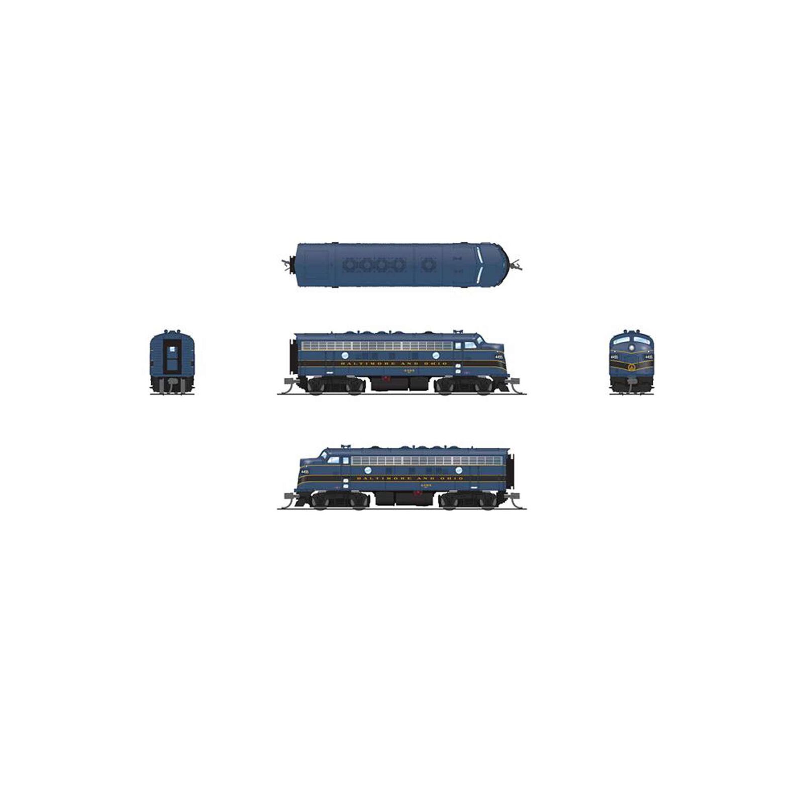 Broadway Limited Imports N EMD F7A Locomotive, Blue/Black/Gold, Paragon4, B&O #4500