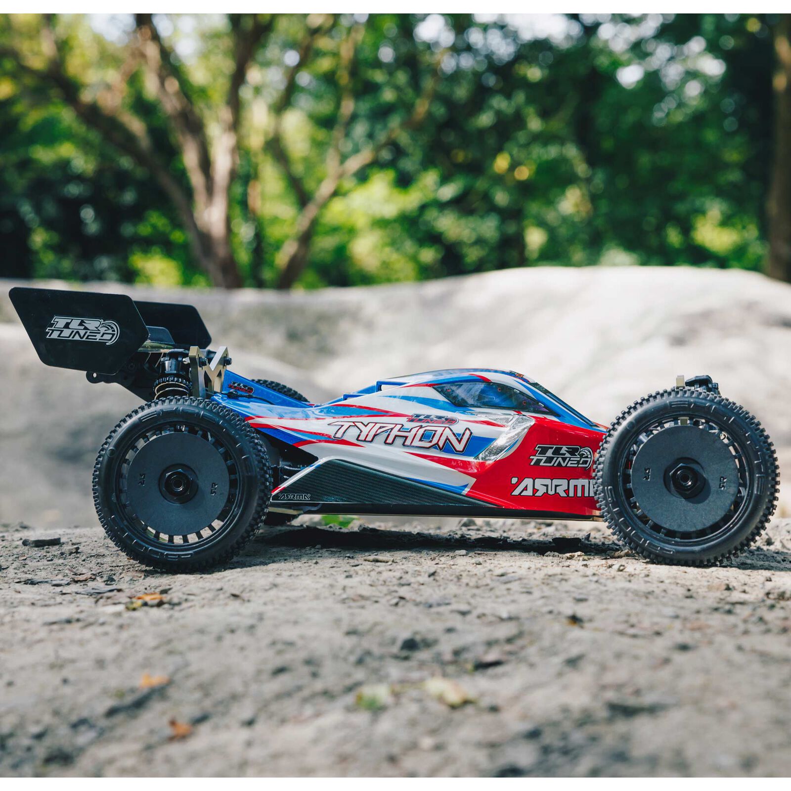 ARRMA 1/8 TYPHON 6S TLR Tuned 4X4 RTR Brushless Buggy, Red/Blue