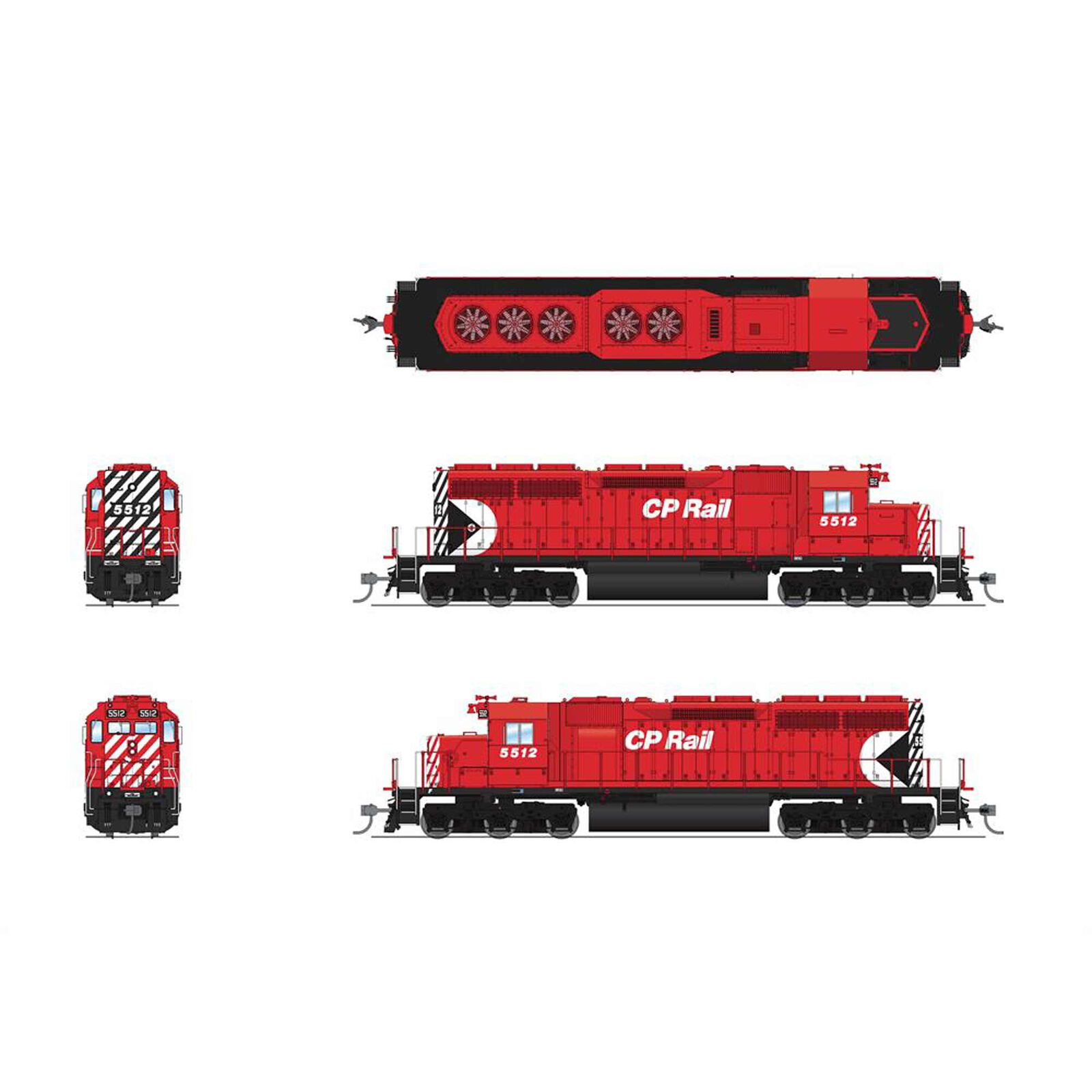 Broadway Limited Imports HO EMD SD40 Locomotive, CP 5512, PacMan Scheme