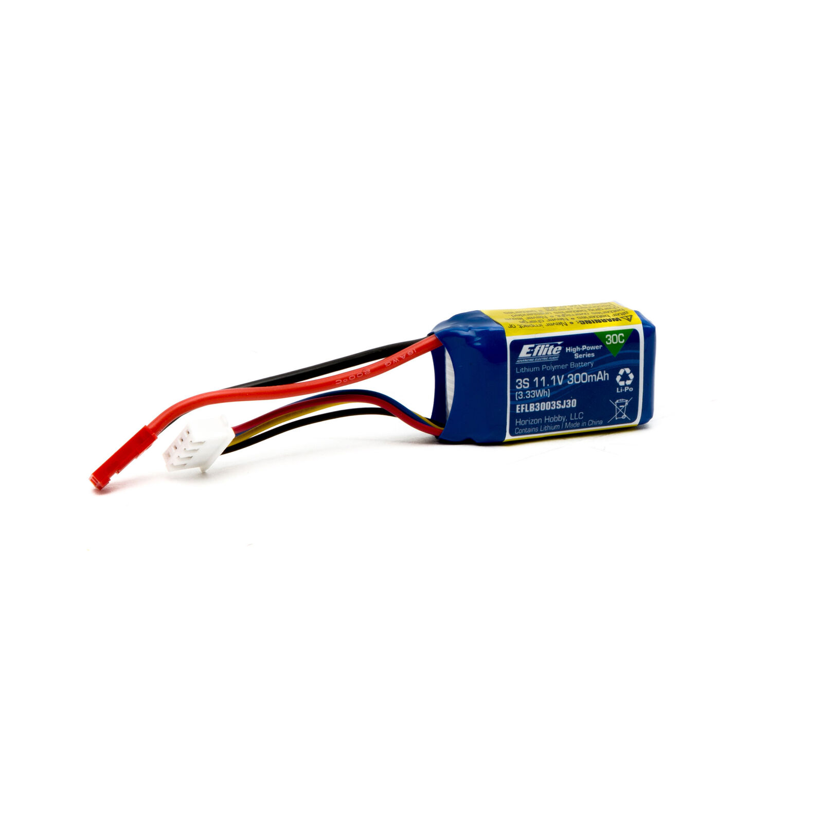E-flite 11.1V 300mAh 3S 30C LiPo Battery: JST