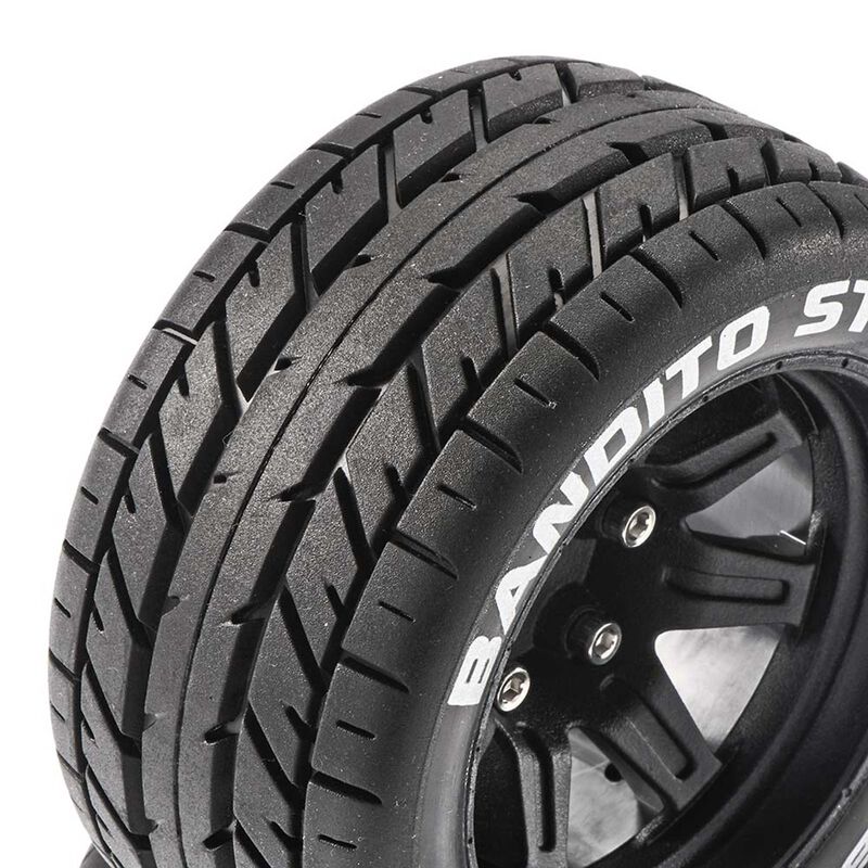 Duratrax Bandito ST 2.8 Mounted Tires, Black 14mm Hex (2) | Tower Hobbies