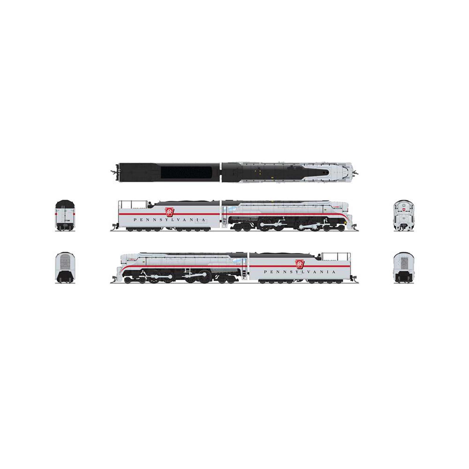 Broadway Limited Imports N PRR T1 Duplex Locomotive, #5545, Silver Red