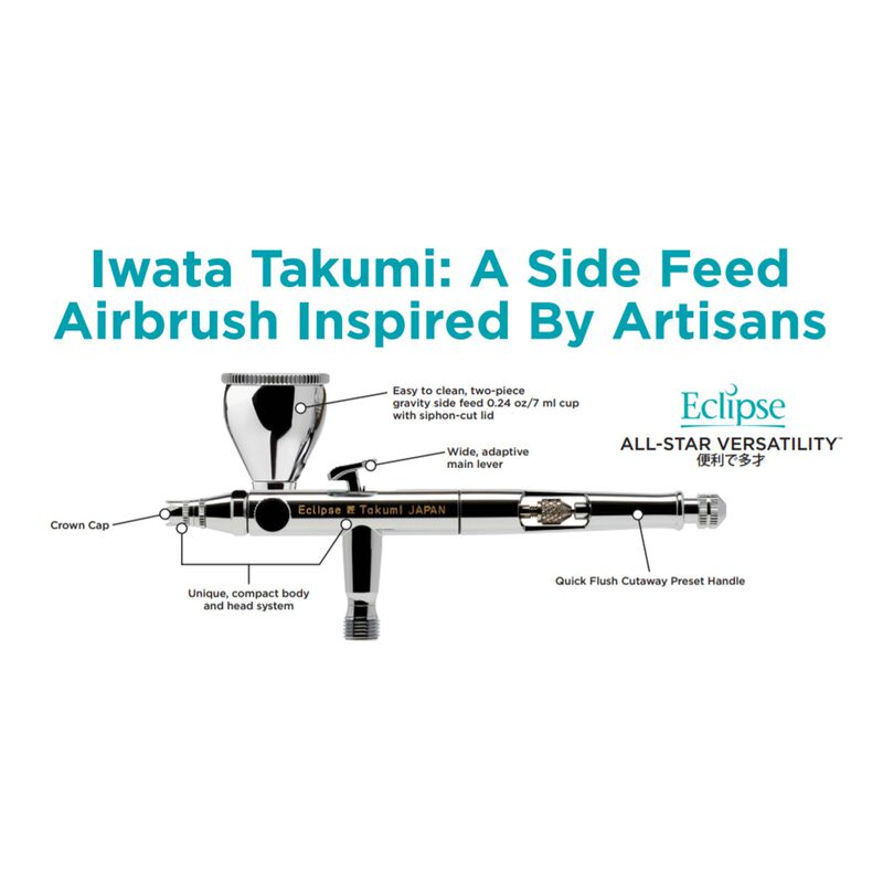 Iwata Airbrushes Eclipse Takumi Side Feed Dual Action Airbrush