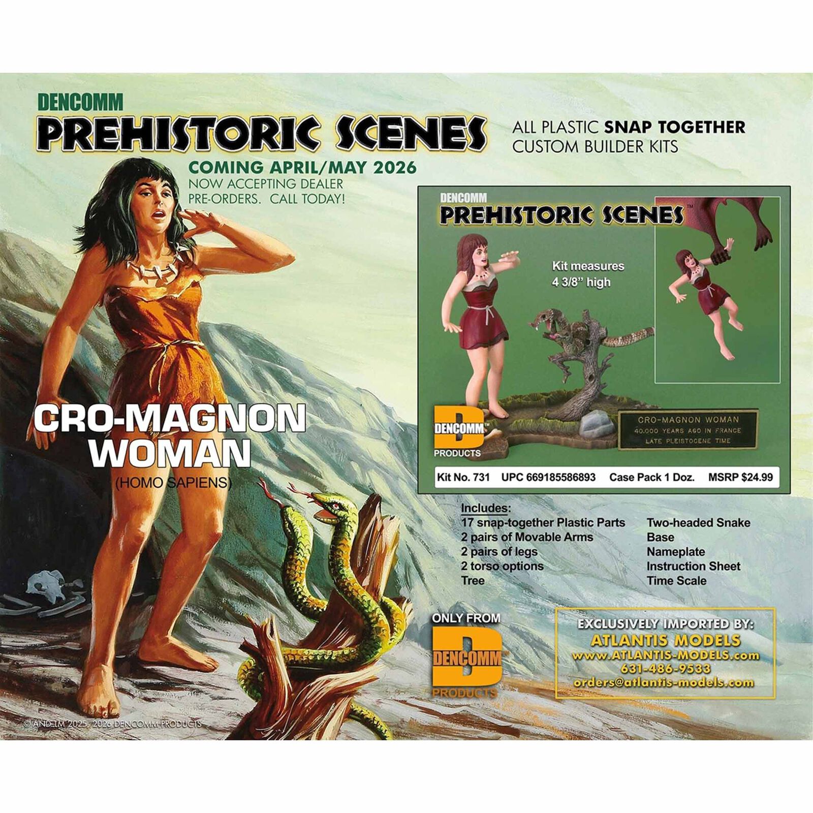 ATLANTIS TOY & HOBBY INC. 1/13 "Cro-Magnon Woman" Prehistoric Scenes ...