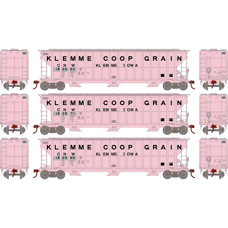 Athearn HO RTR FMC 4700 Covered Hopper, C&NW (3)