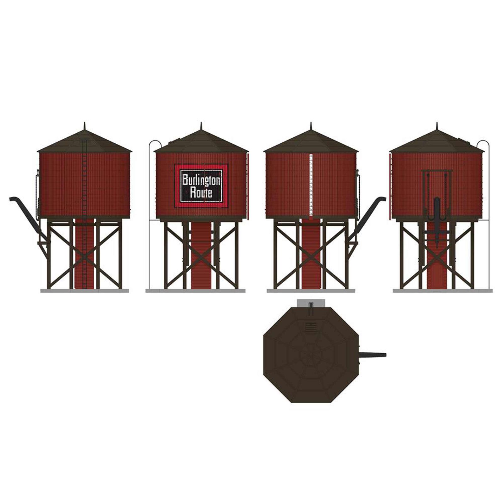 Broadway Limited Imports HO, Operating Water Tower with Sound, CB&Q ...