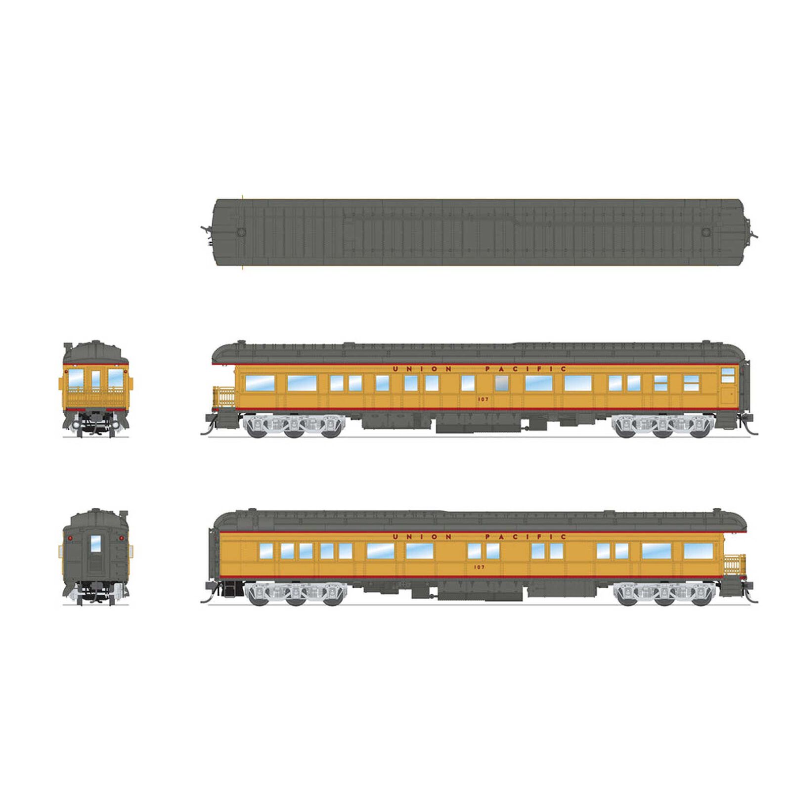 Broadway Limited Imports HO Scale Union Pacific Business Car #107
