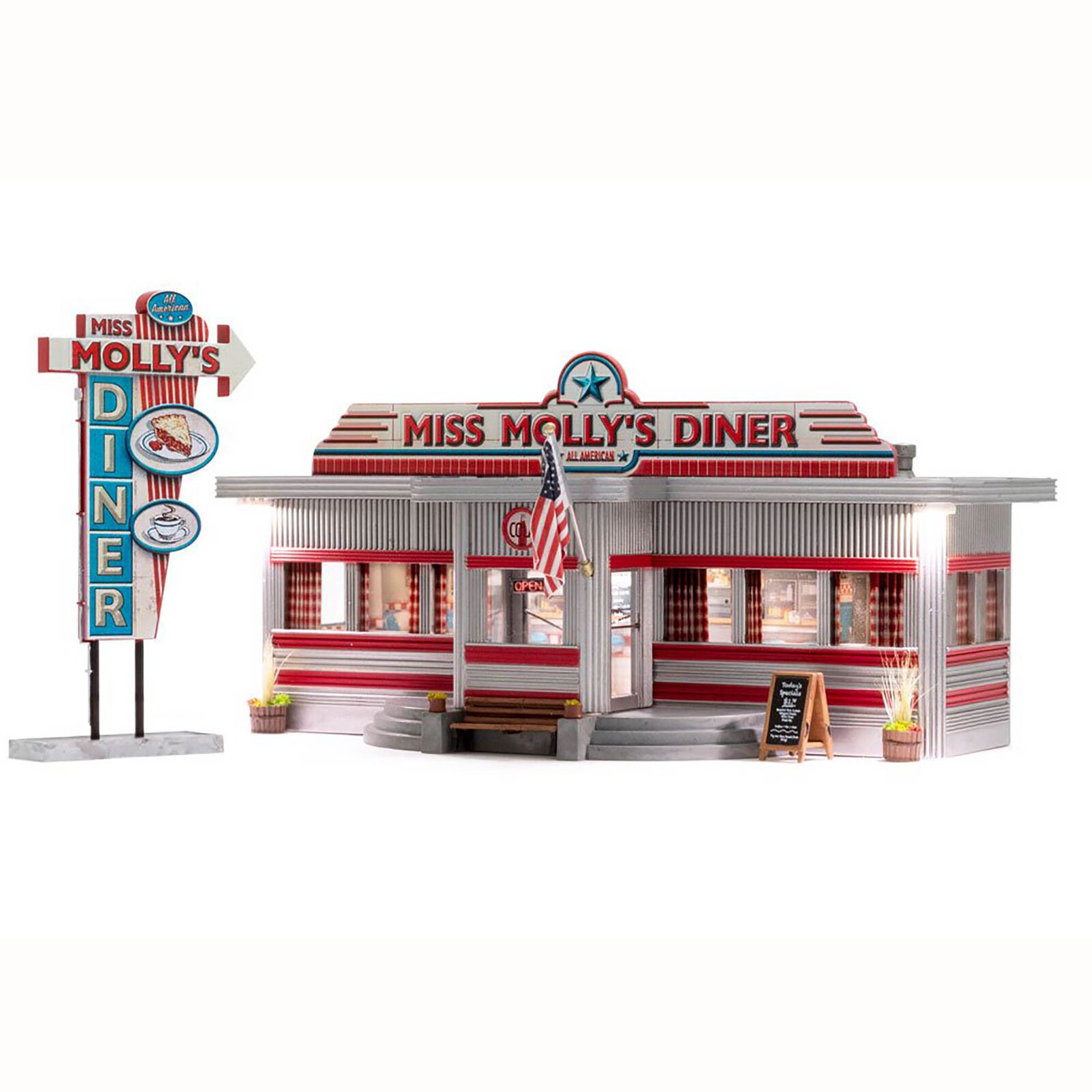 Woodland Scenics HO Scale, Miss Molly's Diner, Built & Ready | Tower ...