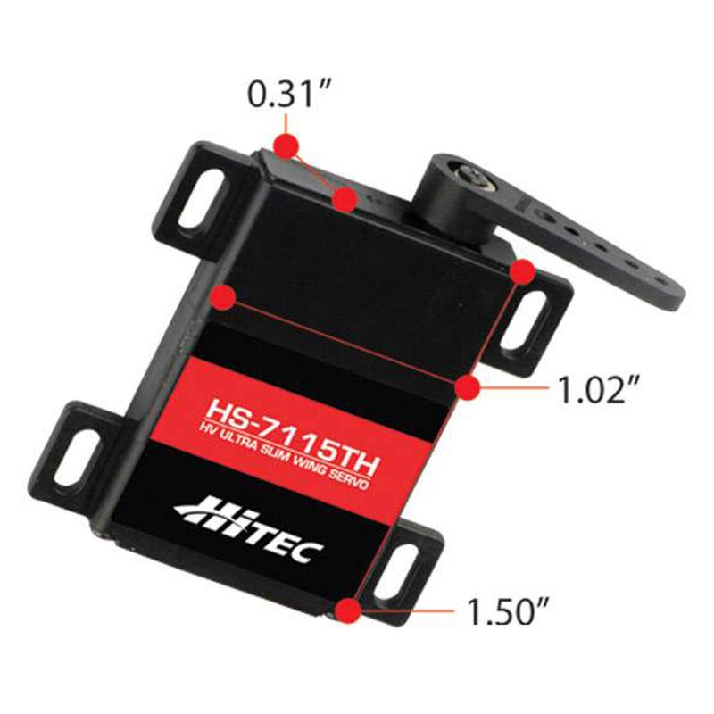 Hitec RCD Inc. HS-7115TH Thin Digital HV Titanium Gear Slim Wing Servo ...