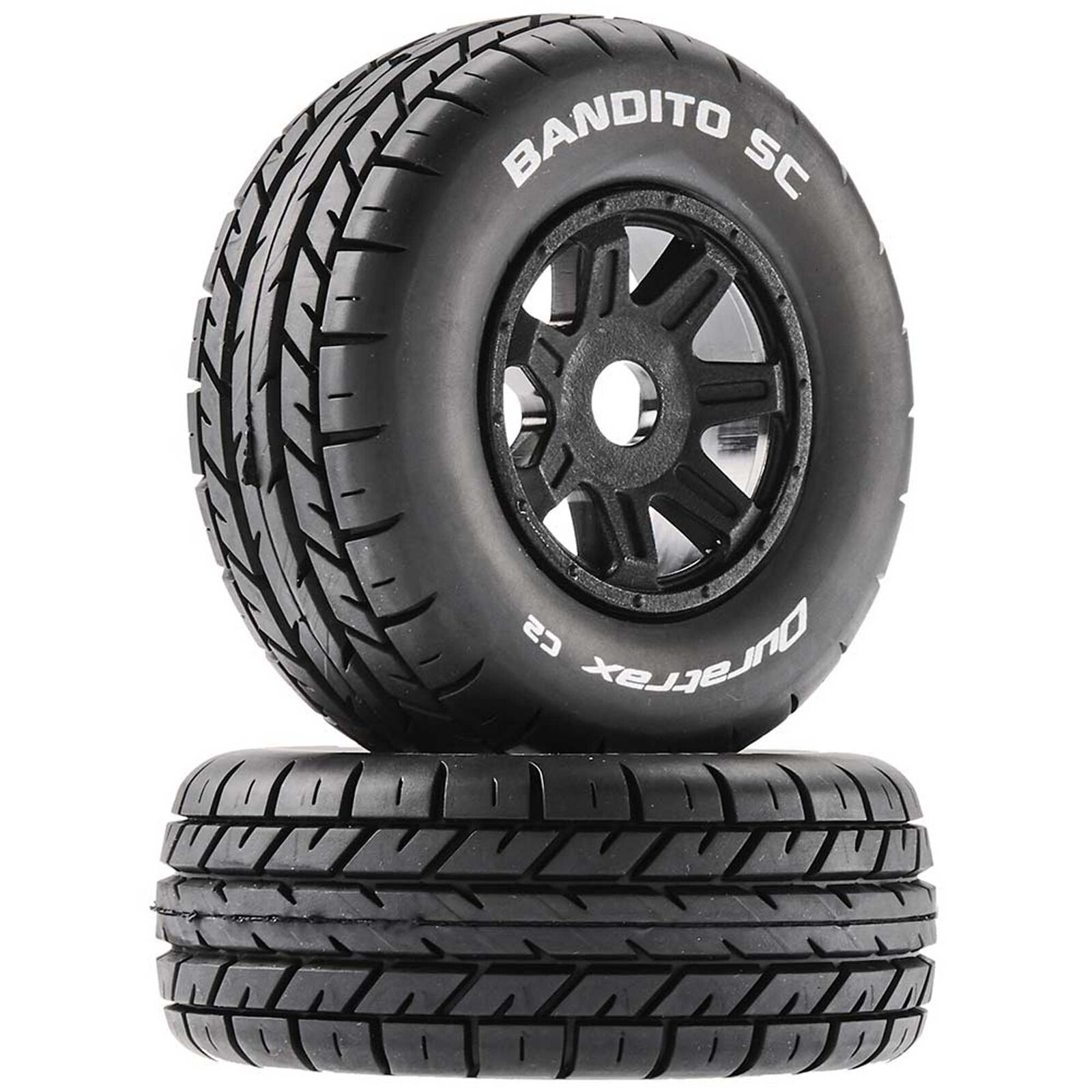 Duratrax Bandito SC Mounted Soft Tires, Black 17mm Hex (2) | Tower Hobbies