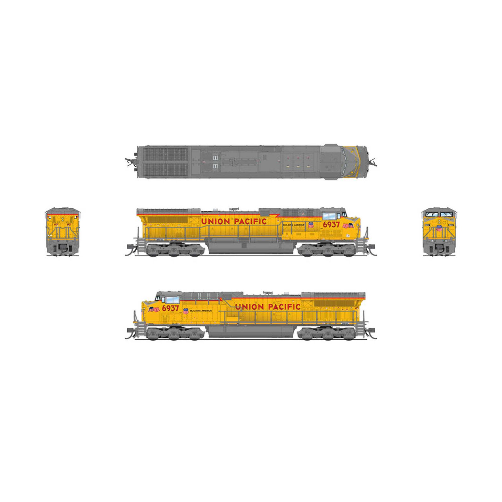 Broadway Limited Imports N GE AC6000 Locomotive, UP #6937, Small Flags ...