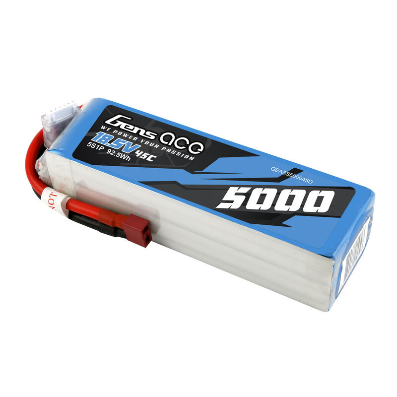 Gens ace 18.5V 5000mAh 5S 45C LiPo Battery: Deans