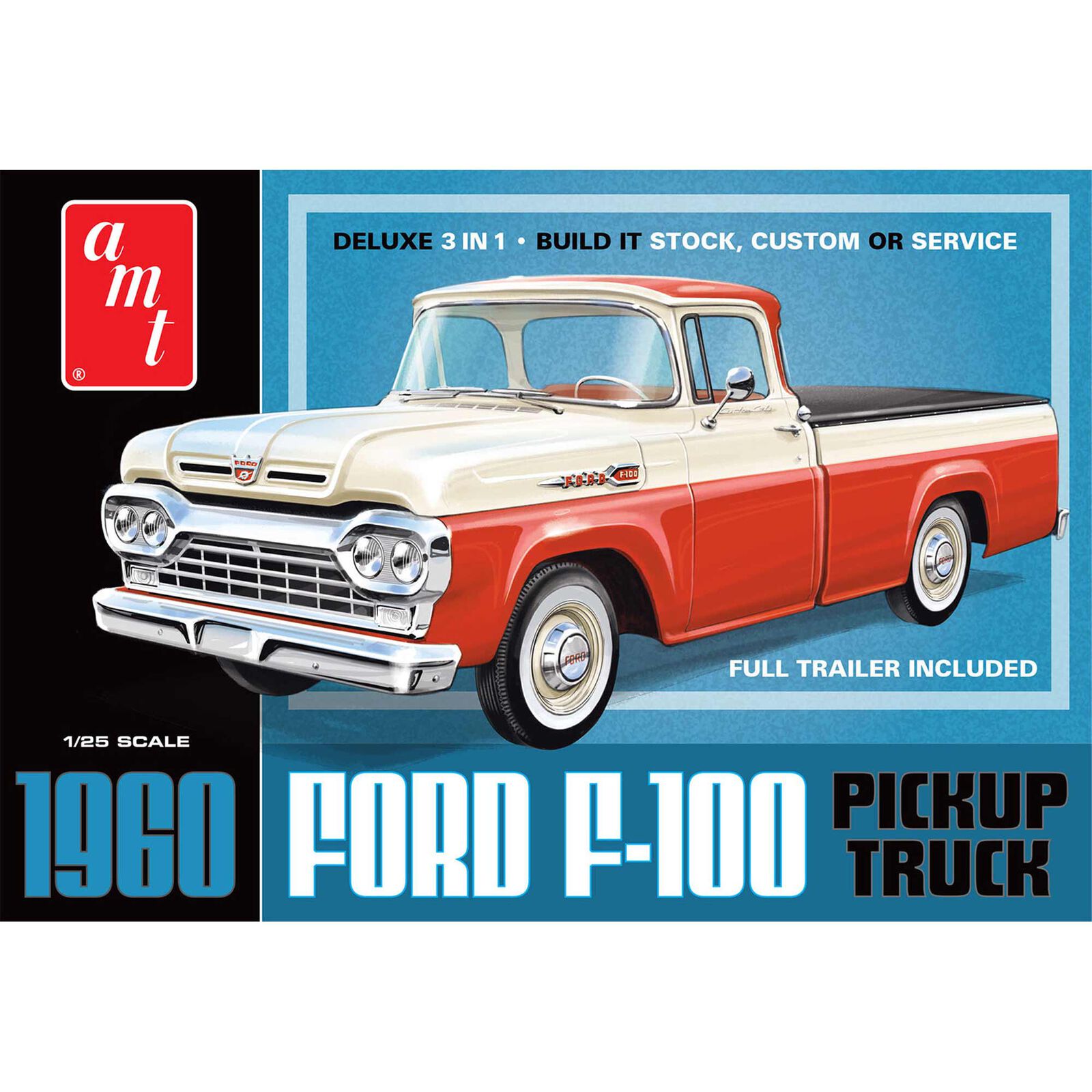 AMT 1/25 1960 Ford F100 Pickup with Trailer Model Kit