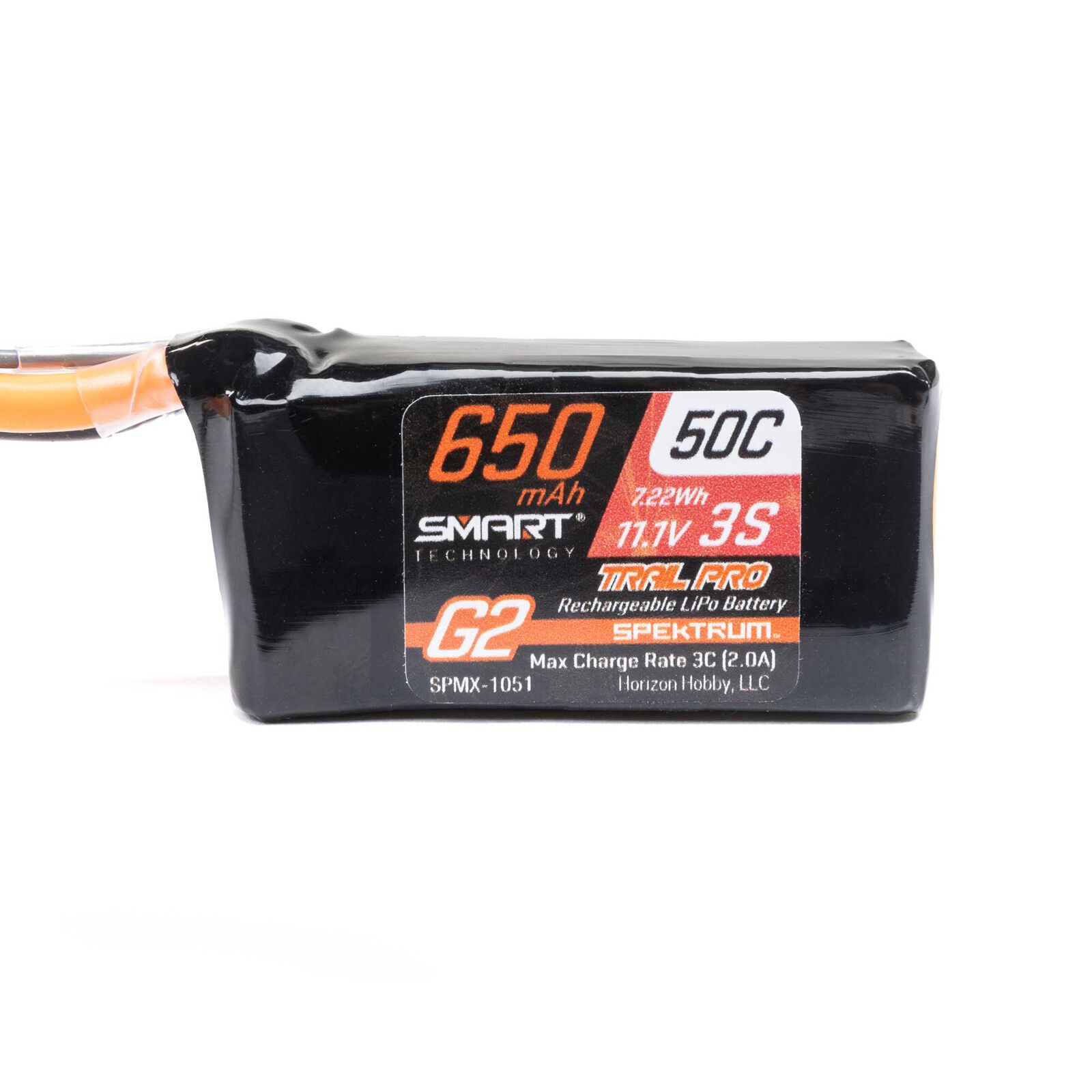 Spektrum Accessories 11.1V 650mAh 3S 50C Smart G2 Trail Pro LiPo ...