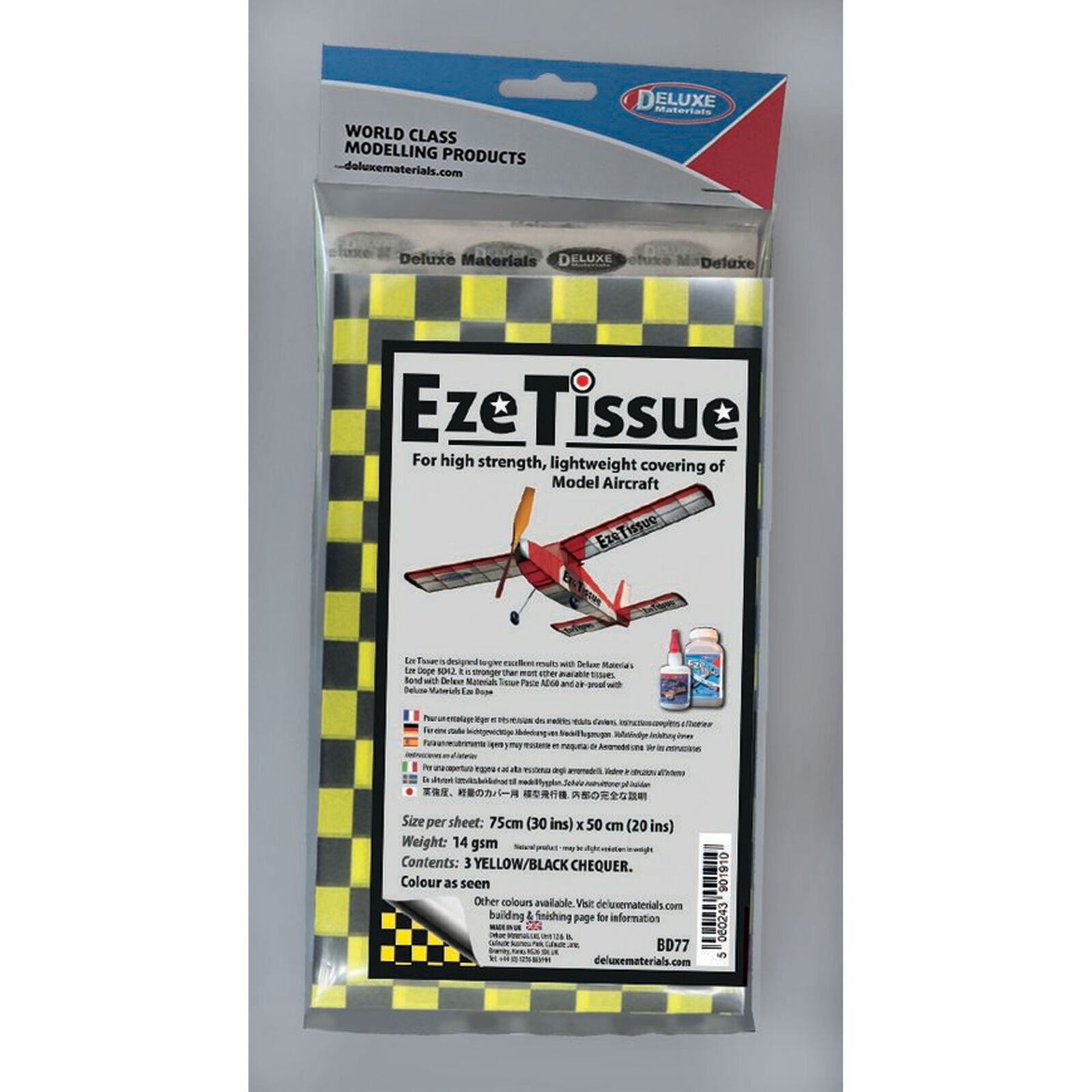 Deluxe Materials Eze Tissue Black/Yellow Checkered (3)