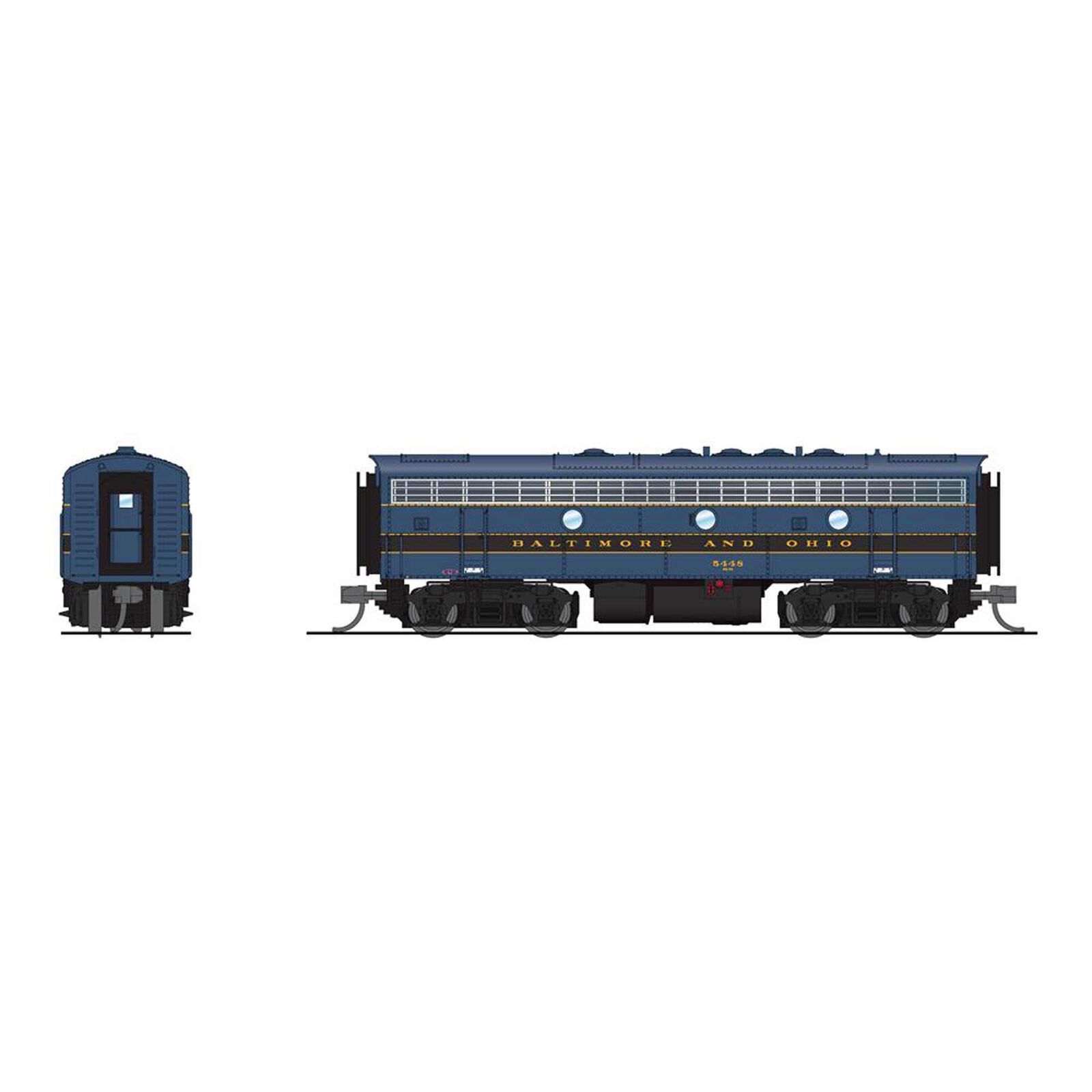 Broadway Limited Imports N EMD F7B Locomotive, Blue/Black/Gold ...